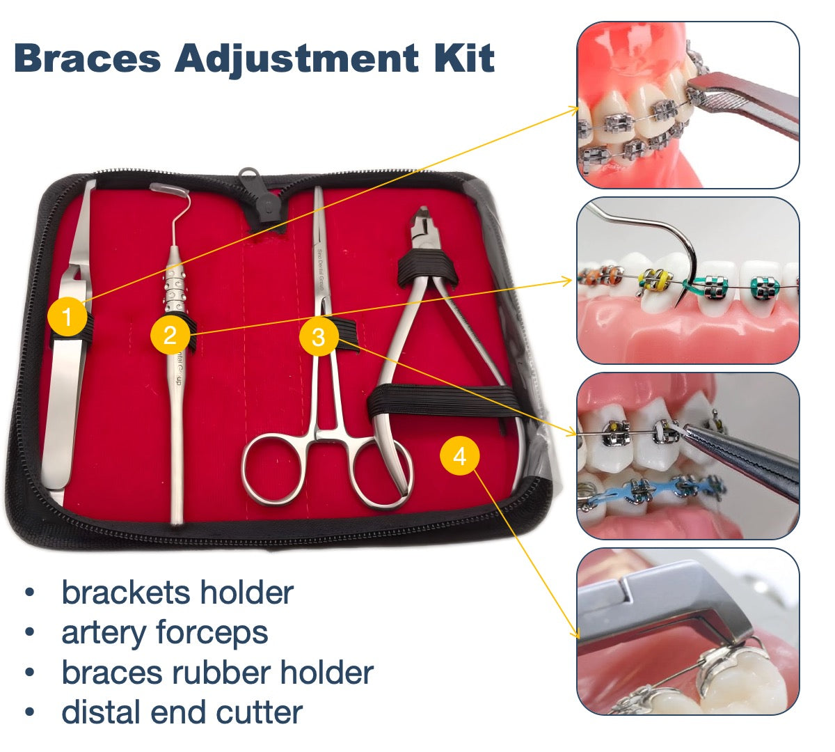 Braces DIY Tool Kit For Cutting Braces Wire Fix Braces Color Bands ...